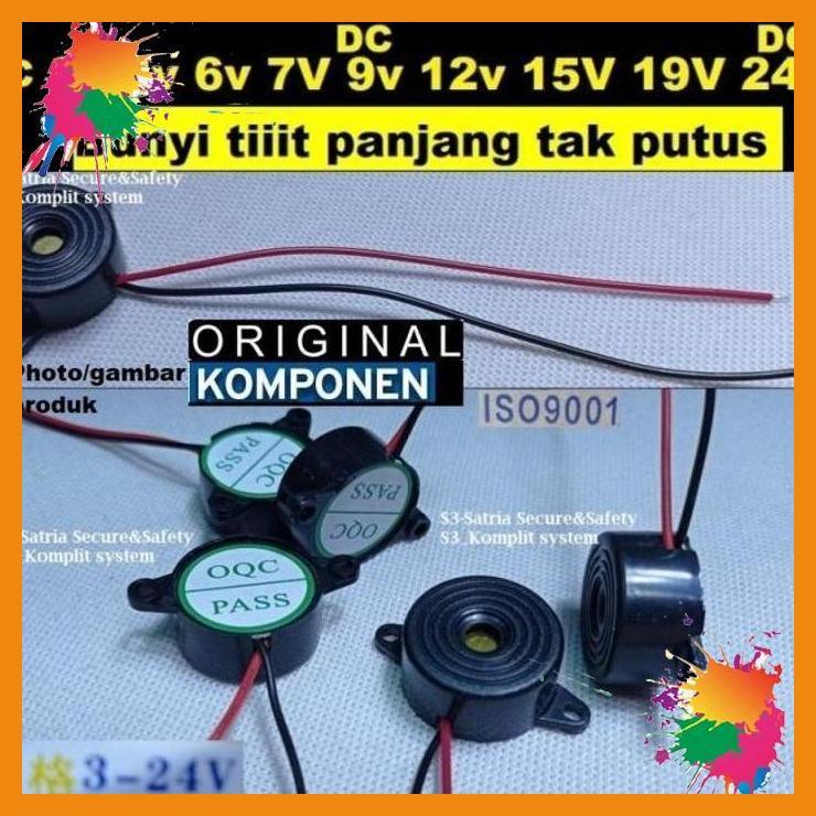 Jual long sound continuous dc 3-24v active piezo buzzer alarm 12v 15v ...