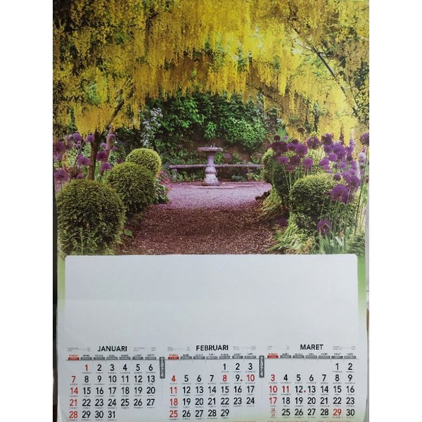 Jual Kalender Dinding Triwulan 2024 Motif Taman Bunga | Shopee Indonesia