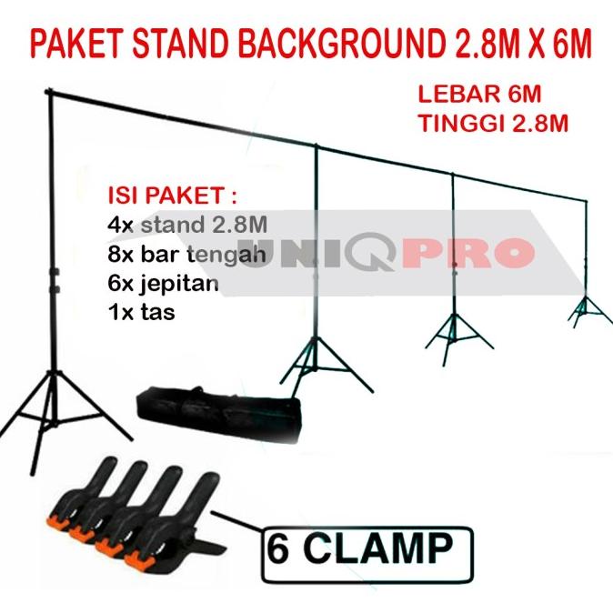 Jual Stand Background 2.8 X 6 Meter Bar Telescope Tiang Backdrop ...
