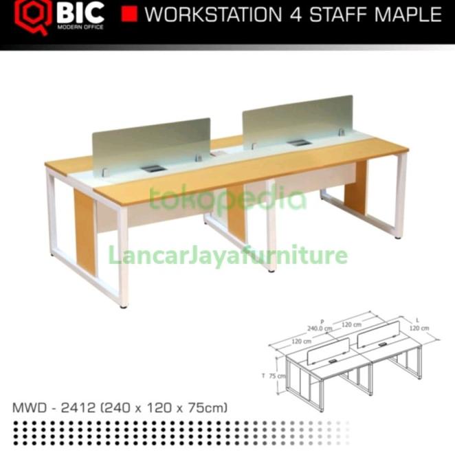 Jual Meja Kerja Partisi/ Meja Kantor 4 Staf | Shopee Indonesia