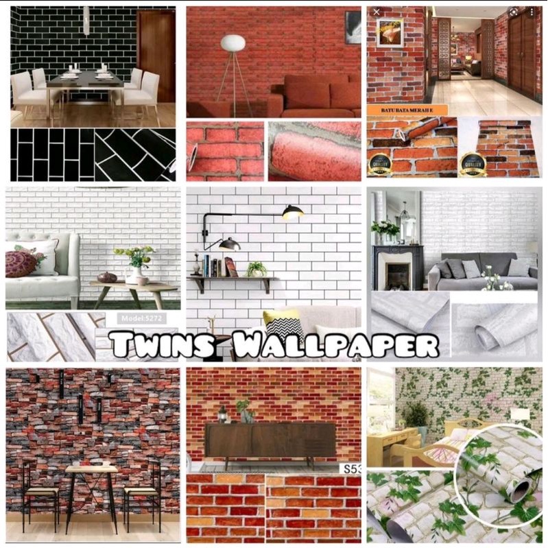 Jual Wallpaper dinding motif bata, ukuran 10m x 45cm | Shopee Indonesia