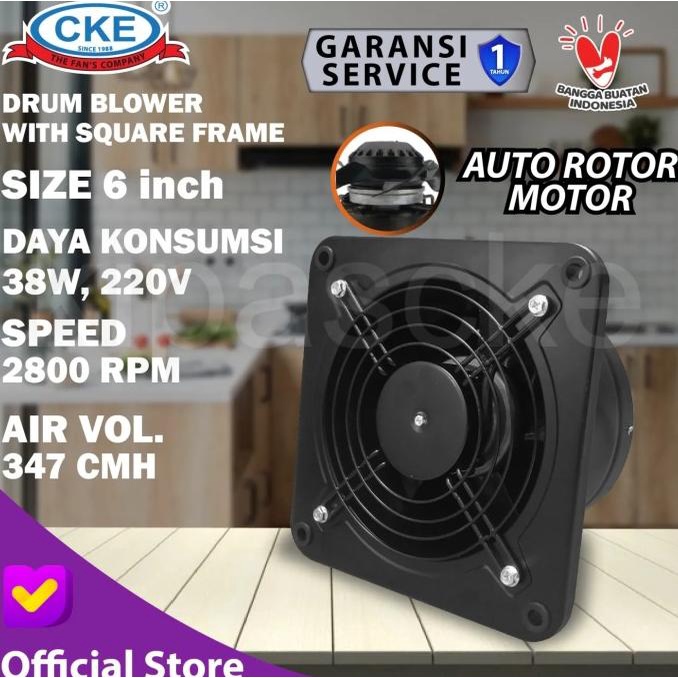 Jual Cke Exhaust Rotor Drum Fan 6 Inch Df-Ydb-T-6/1-Nb Kipas Blower Tabung Kavitatoko | Shopee ...