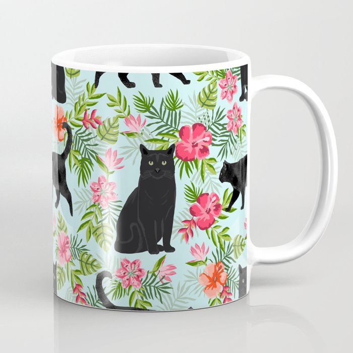 Jual Mug Kopi Kucing hitam kucing hawaii ras kucing pola pecinta seni ...