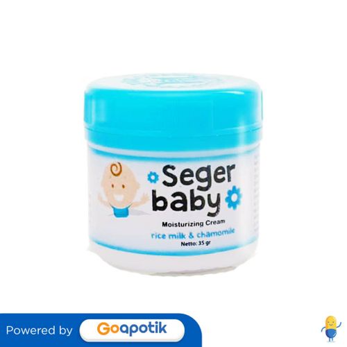 Jual SEGER BABY MOISTURIZING CREAM BIRU RICE MILK & CHAMOMILE 35 GRAM ...