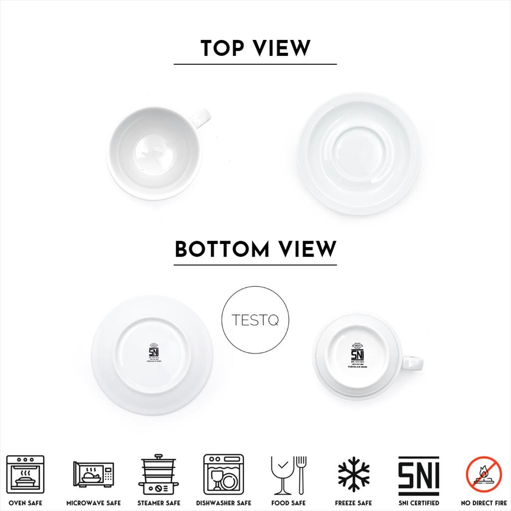 Jual Cangkir Porselen Set Tatakan Bulat 8,5 Cm Putih 220 Ml Gelas Mug ...