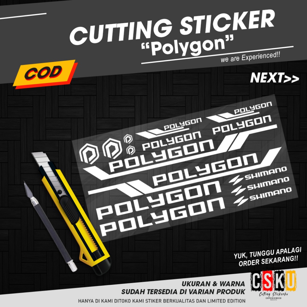 Jual Cutting Sticker Polygon Variasi Stiker Sepeda Set Dewasa Aksesoris ...
