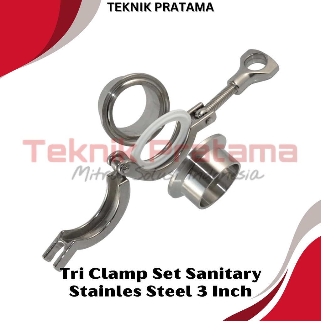 Jual 3" Tri Clamp Set PTFE Sanitary Stainless Steel 304 Size 3 Inch ...