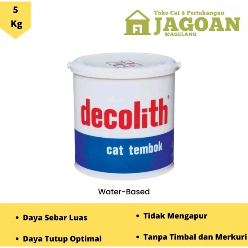 Jual DECOLITH Cat Tembok full acrylic 5kg | Shopee Indonesia