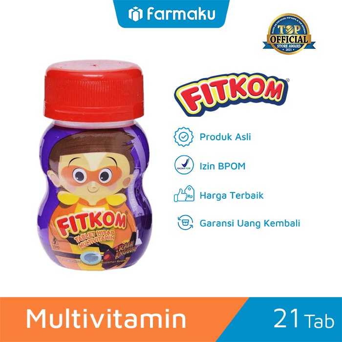 Jual Fitkom Multivitamin Anak Rasa Anggur 21 Tablet | Shopee Indonesia