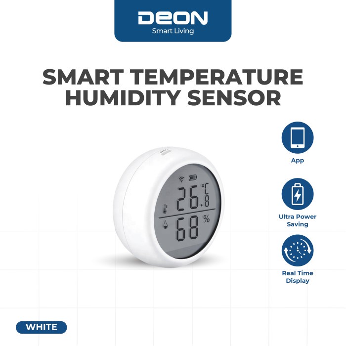 Jual Terlaris Deon Smart Home Sensor Temperature Humidity Ruangan ...