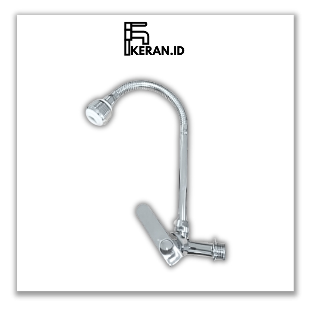 Jual [KERAN.ID] Kran Angsa Fleksibel engkol silver | Keran Cuci Piring ...