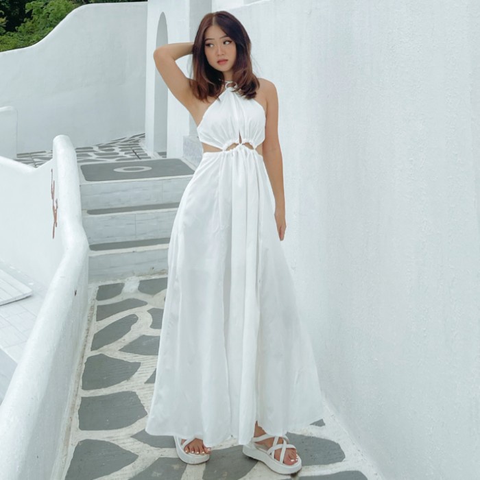 Jual Summer dress maxi long pantai prewed photoshoot white putih baju ... Jual Summer dress maxi long pantai prewed photoshoot white putih baju ...