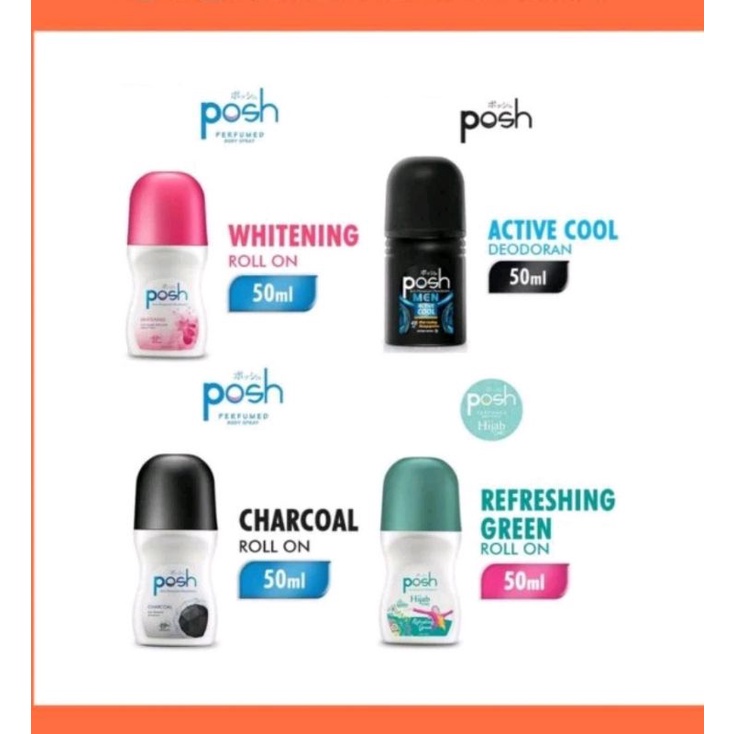 Jual Posh Roll On Deodoran Whitening 50 ml POSH DEODORANT 50ML | Shopee ...