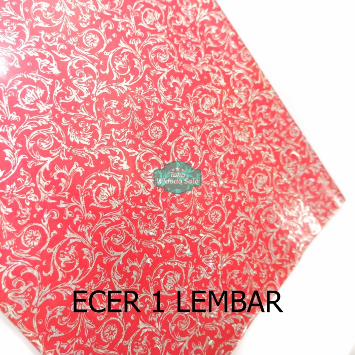 Jual Kertas Kado Plastik Holo Garis Putih Merah Batik Fancy 1 Lembar ...
