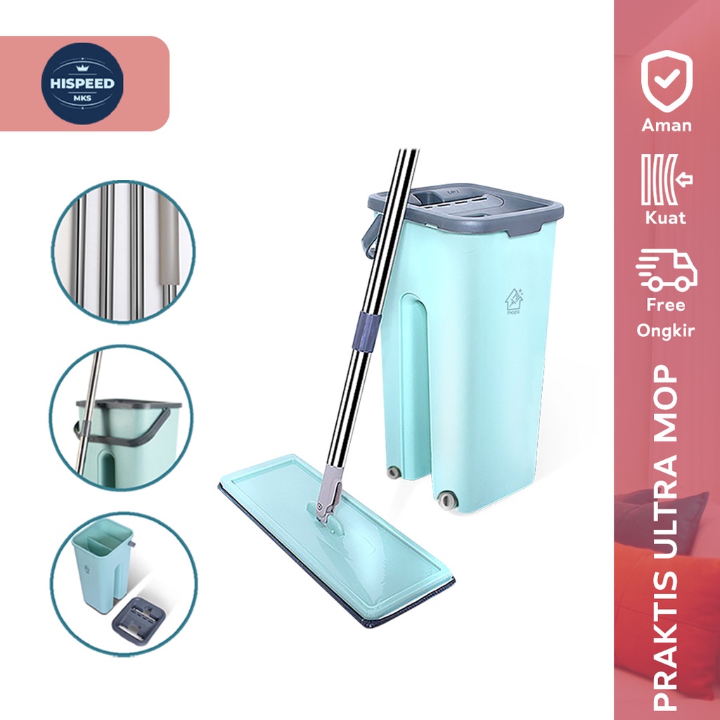 Jual Alat Pel Lantai Praktis Ultra Mop Flat Pengepel Otomatis 360 ...