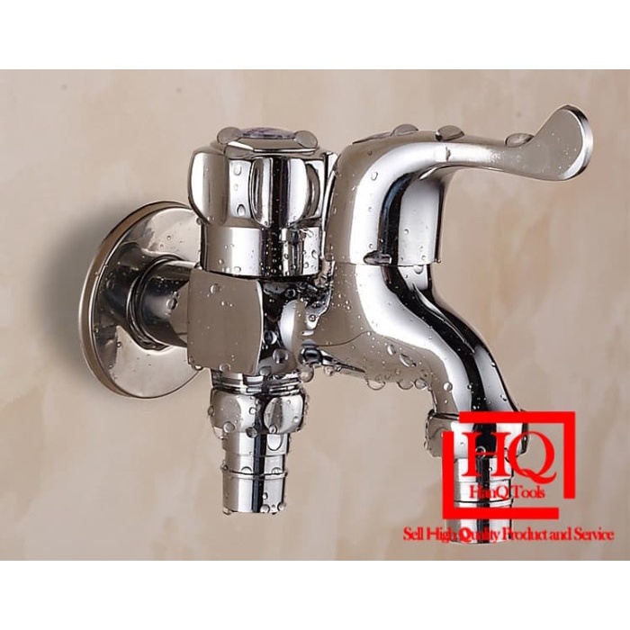 Jual Keran Air Cabang Double Stop keran Kran Shower Mandi Bak Mesin Cuci WC | Shopee Indonesia