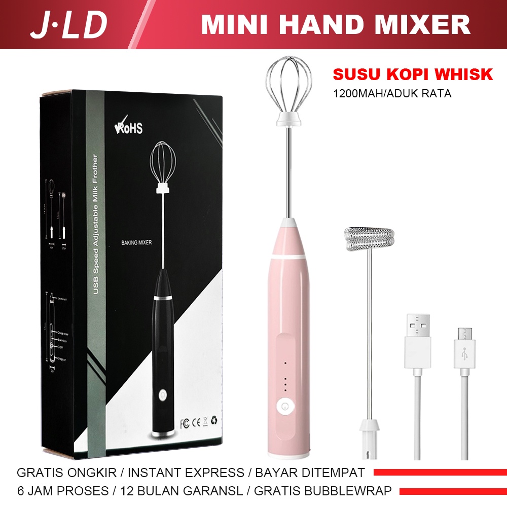 Jual JLD mini hand mixer Pembuih Susu Pengocok Telur 1200mah Handheld ...