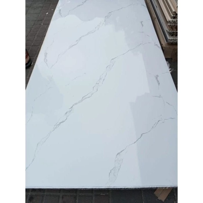Jual UPVC Panel Marmer Pengganti HPL Panel Backdrop TV Harga Per Lembar ...