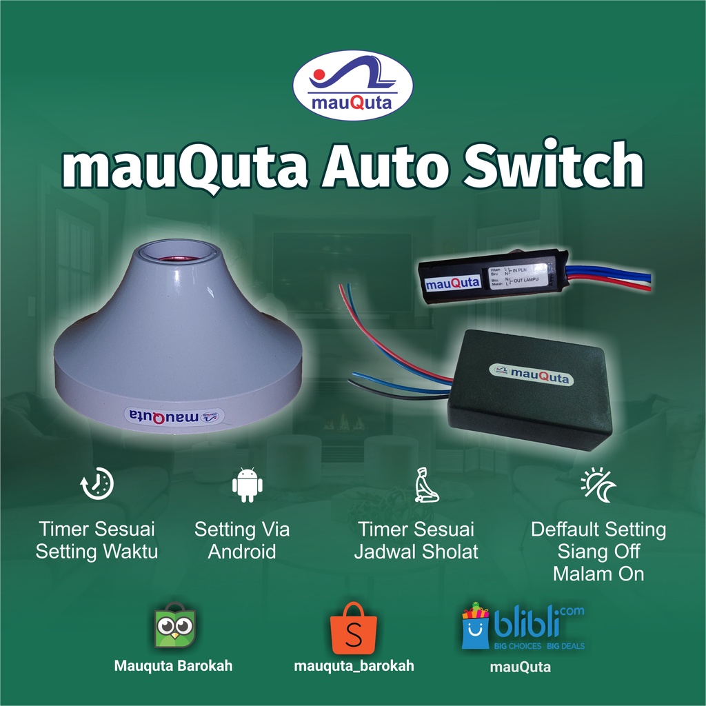 Jual mauQuta auto switch lampu otomatis fitting lampu timer lampu ...