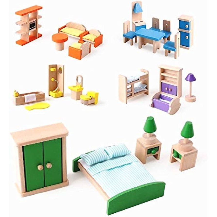 Jual Onshine Mainan Anak Miniature Wooden Doll House Furniture Set ...