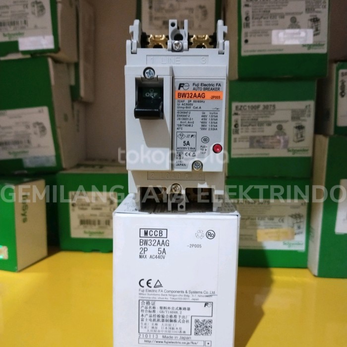 Jual [New] Mccb Fuji Bw32Aag 2P 5A 1.5Ka Fuji Electric Original Bisa Sameday | Shopee Indonesia