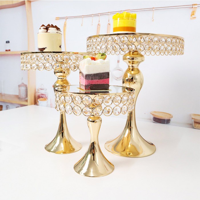 Jual Promo Luxury Gold Cake Stand Tempat Kue Kristal Gold | Shopee ...