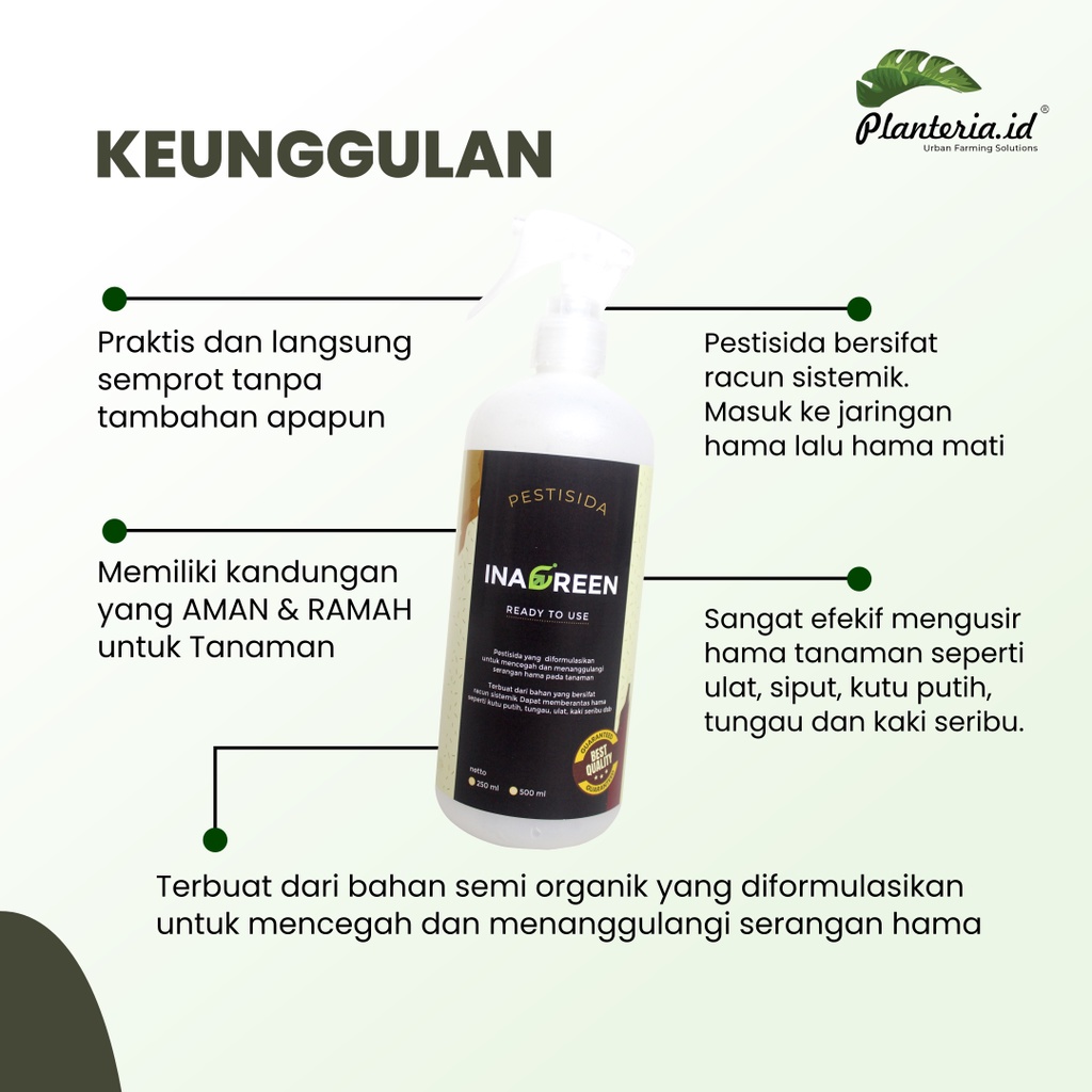 Jual Pestisida Tanaman Obat Hama Daun Pestisida Inagreen Spray 500Ml ...