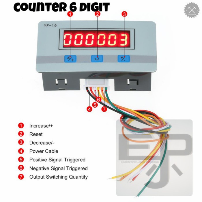 Jual TERMURAH counter digital 6 digit display 7 segment hitung barang ...