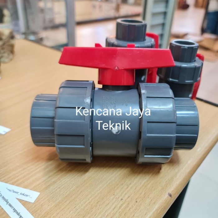 Jual Ball Valve True Union PVC / Stop Kran Watermur 1 1/2" inch DN40 ...