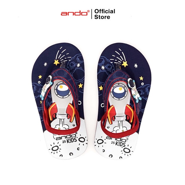 Jual Ando Official Sandal Jepit Rocket Boy Anak (Balita) - Navy ...