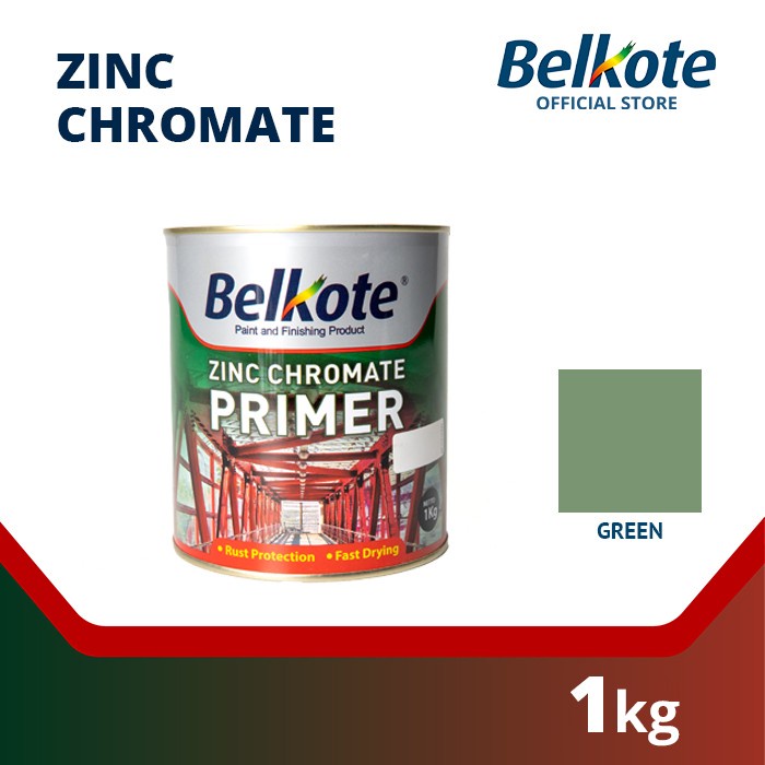 Jual Promo Cat Besi Anti Karat Belkote Zinc Chromate (Hijau, 1 Kg) Meni ...