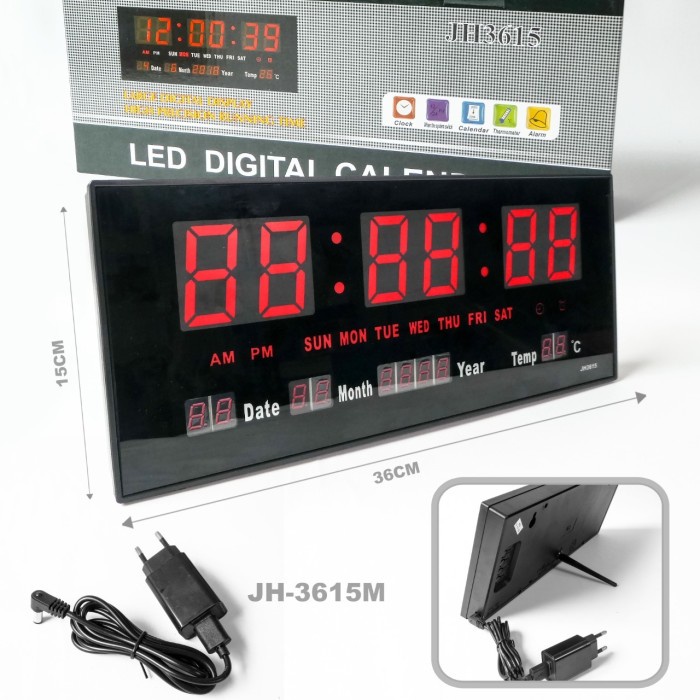 Jual Ready Jam Dinding Digital Led Merah 3615 - Merah Diskon | Shopee ...
