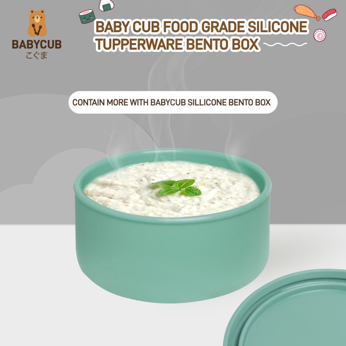 Jual BABY CUB Food Grade Silicone Tupperware Bento Box Midori | Shopee ...