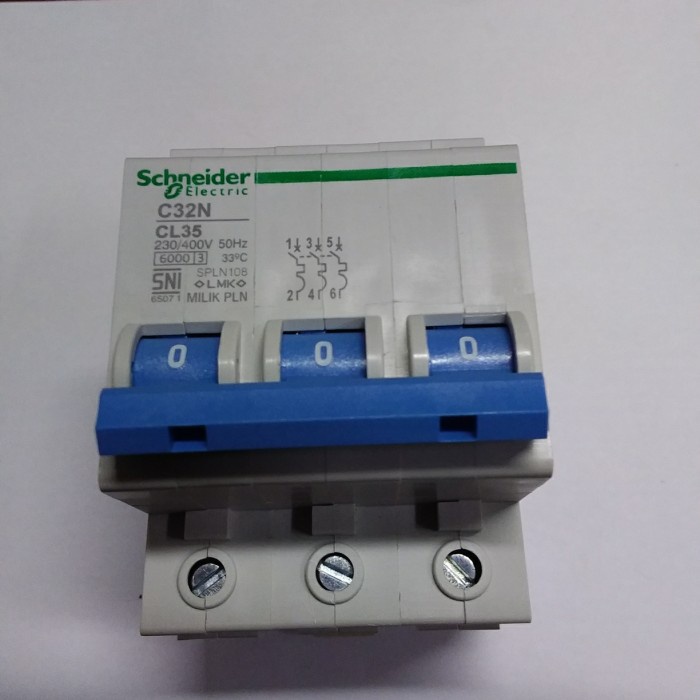 Jual Mcb Schneider C32N 3P 3 Phase Pole 35A Pln | Shopee Indonesia
