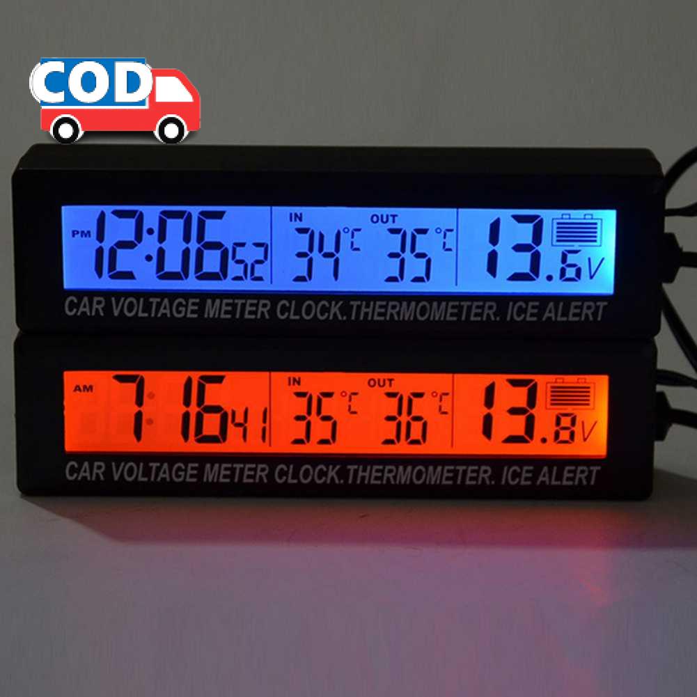 Jual Jam Digital LCD Mobil 3 in 1 dengan Thermometer + Battery Voltage ...