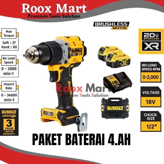 Jual Paket Atomic Brushless Dewalt Dcd805 Dcd 805 Impact Drill Bor ...