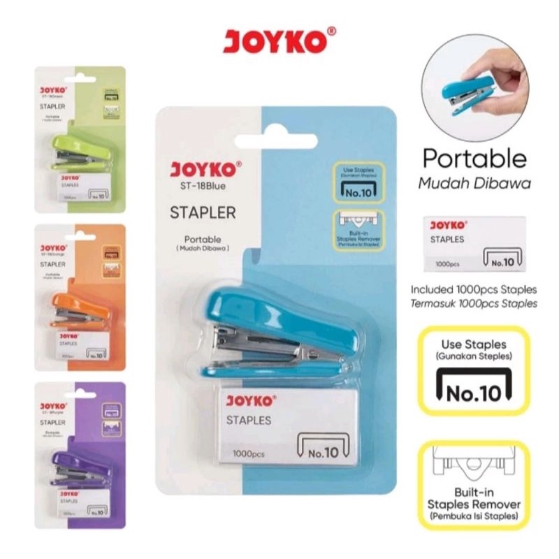 Jual Stapler dan Staples Joyko ST-18 ( 1 Set / alat & isi ) | Shopee ...