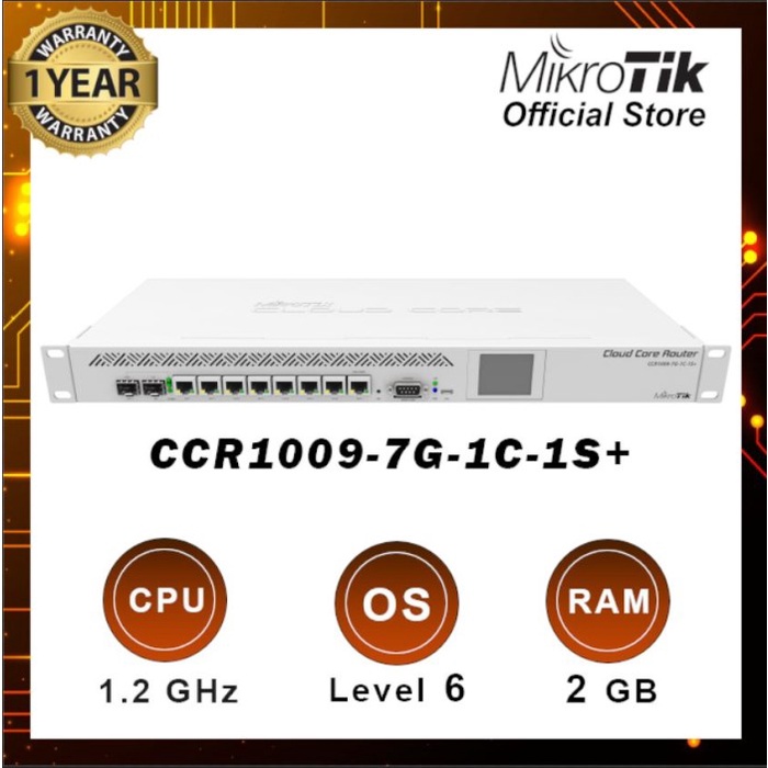 Jual Cloud Core Router CCR1009-7G-1C-1S+ | Shopee Indonesia