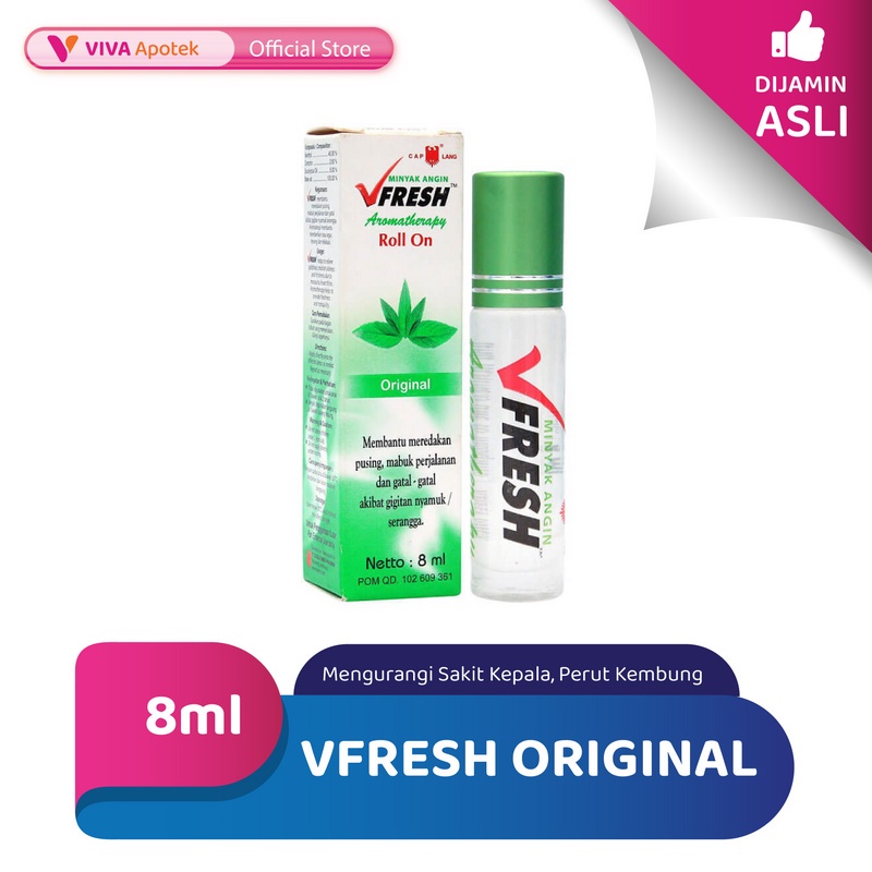 Jual Vfresh Original untuk Mengurangi Sakit Kepala, Perut Kembung (8 ml ...
