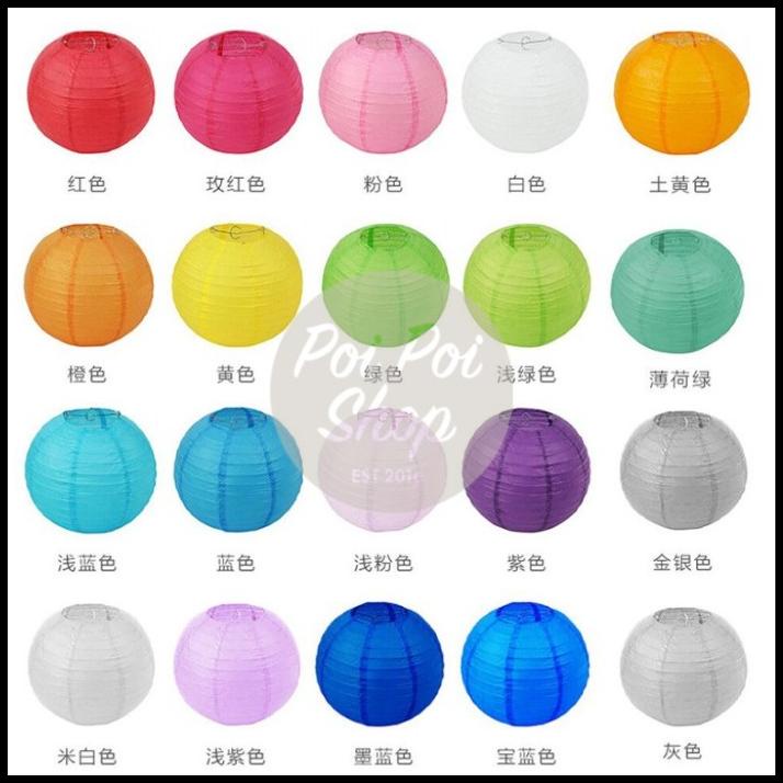 Jual TERBARU LAMPION KERTAS GANTUNG 25 CM PAPER LANTERN LAMPION KAIN 10 ...