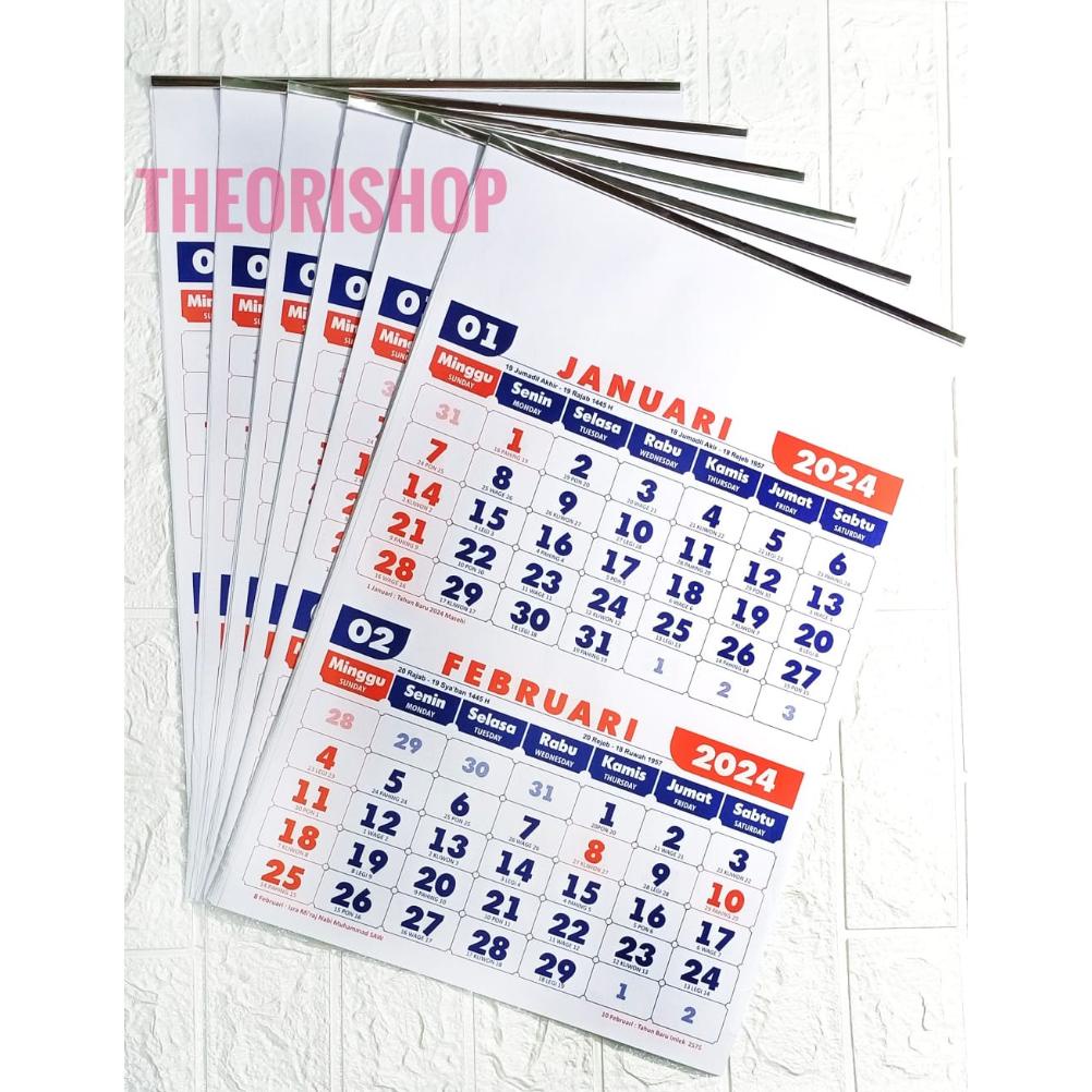 Jual Kalender 2024 / Kalender Dinding 2024 Kalender 2 Bulanan 6 Lembar ...