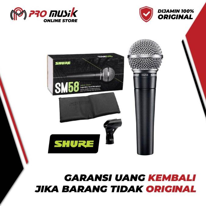 Jual Mic Kabel Shure SM58 Dynamic Vocal Microphone - Original Garansi Resmi | Shopee Indonesia