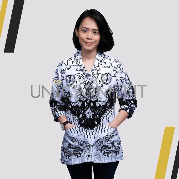 Jual Baju Seragam Batik PNS Wanita PGRI - Seragam Guru - Cotton 40S ...