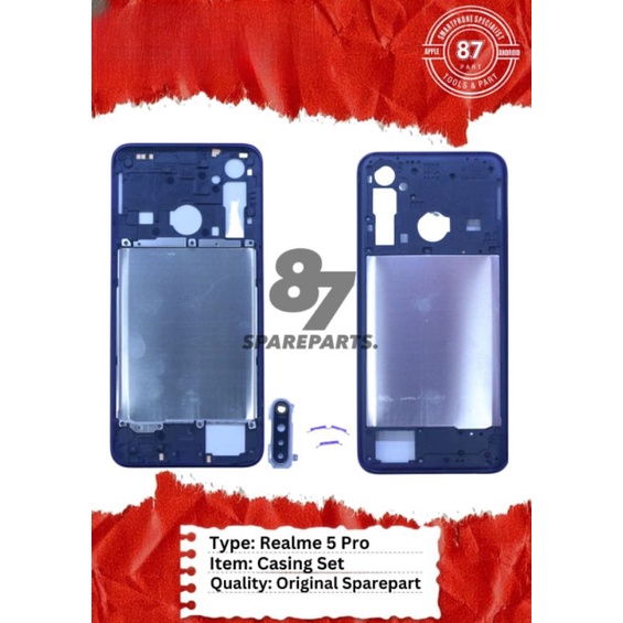 Jual Frame Tengah / Casing Realme 5 Pro Fullset Tombol dan Kaca Kamera ...