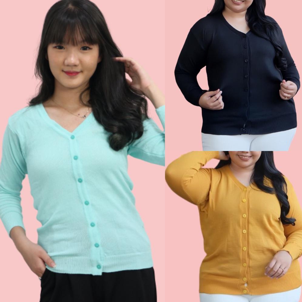 Jual STANDAR & JUMBO CARDIGAN RAJUT WANITA / KARDIGAN 7 KANCING POLOS / OUTER KNIT RAJUT / SOFT ...