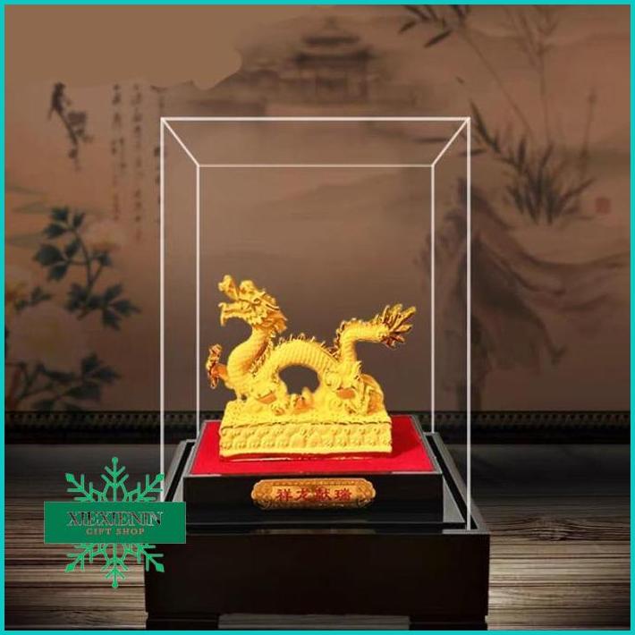 Jual XIEXIENIN New Patung Box Naga Emas Kado Souvenir Gift Set Tahun ...