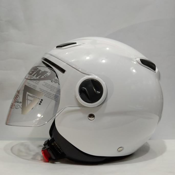 Jual HELM GM VENUS HIJAB SOLID WHITE HELM HALF FACE WIRATINA5 | Shopee ...