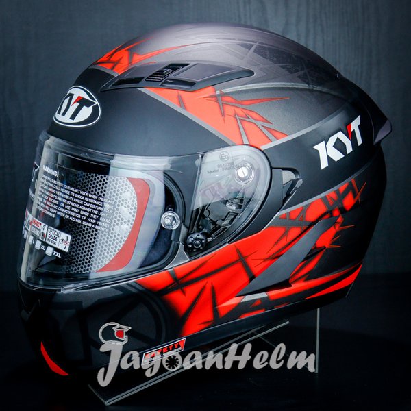 Jual Kyt Helm Falcon Fr Spike-Gun Metal Dof Red-Flat Visor Full Face ...