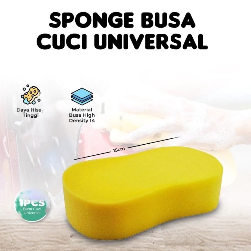 Jual Sponge Busa Cuci Mobil Motor Piring Kuning 8 Busa Foam Wash Tebal ...