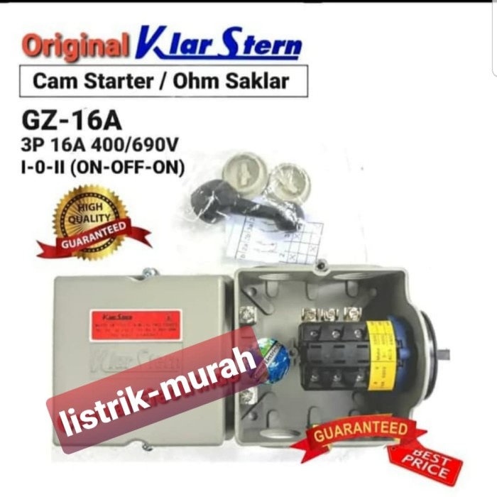 Jual KLARSTERN GZ 16A 3P 3 POLE OHM SAKLAR HANDEL PLN GENSET 102 ON-OFF ...